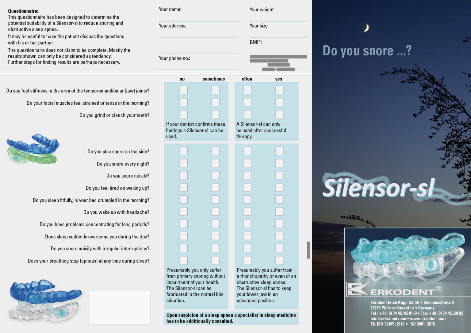Silensor-sl - snoring prevention device